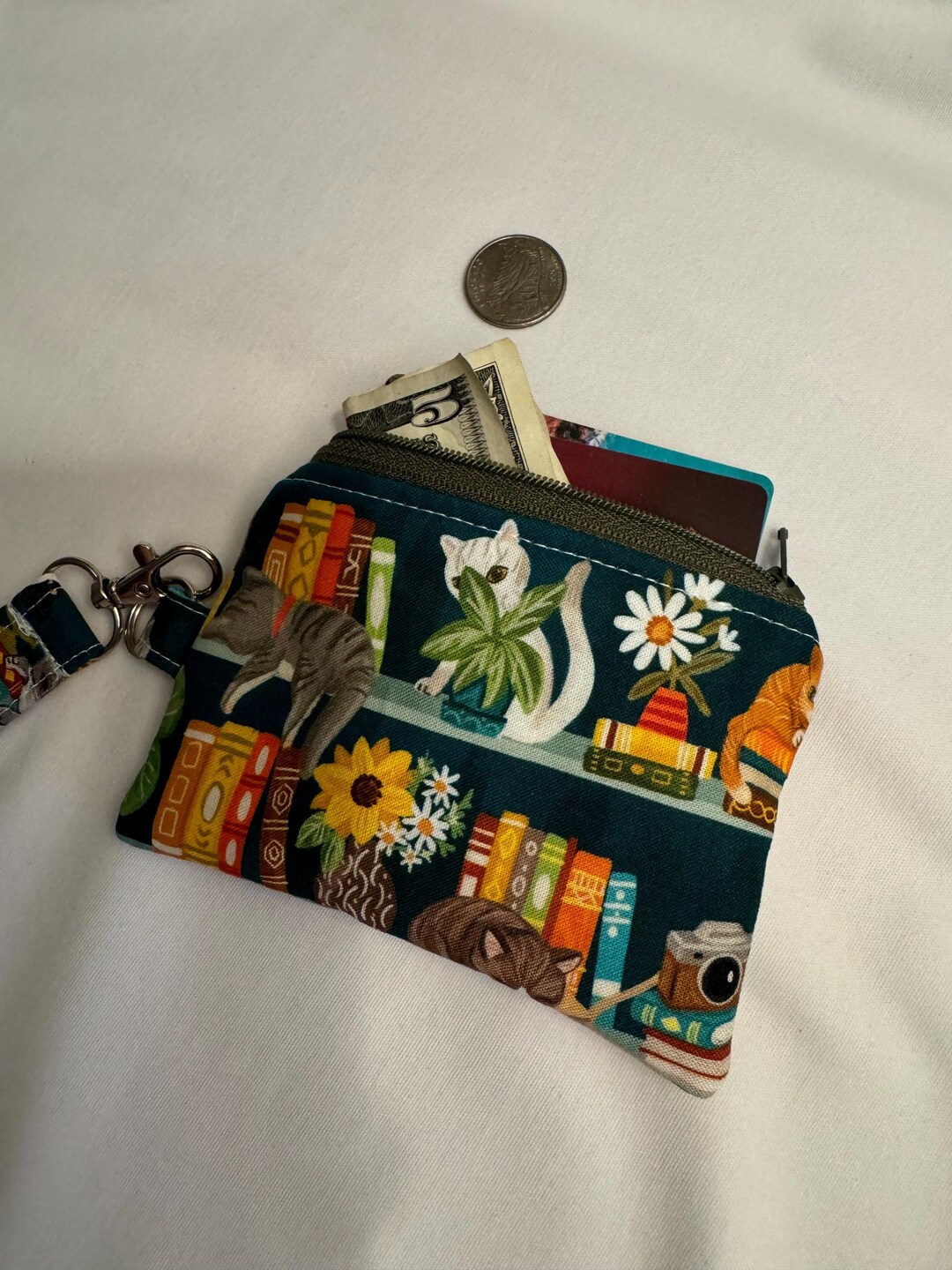 Cats and Books ID Wallet. Cat Lovers Card Wallet. Cats and Books on ...