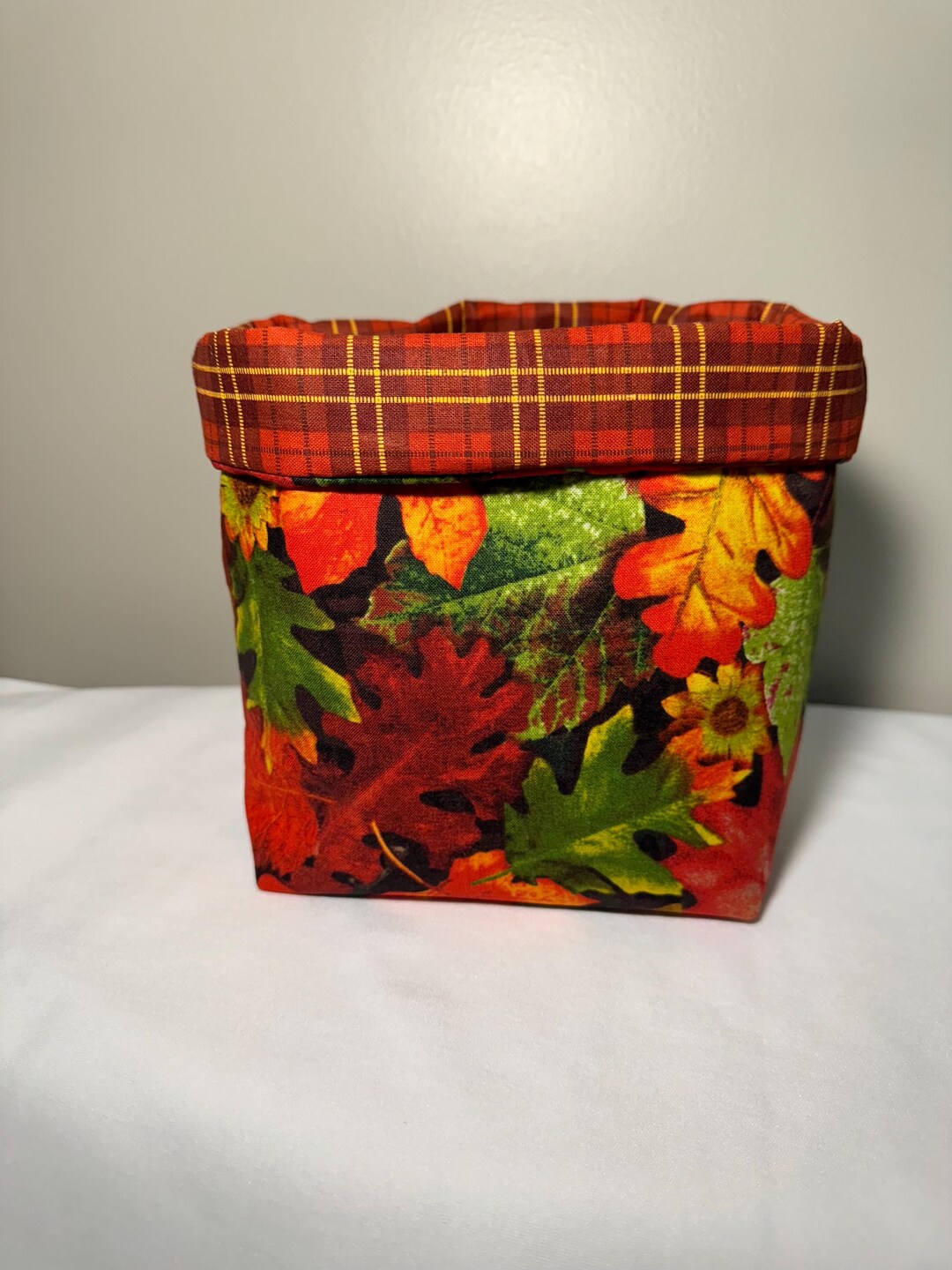 Fall Leaves Fabric Storage Bin. Autumn Storage Bin. Reversible Storage ...