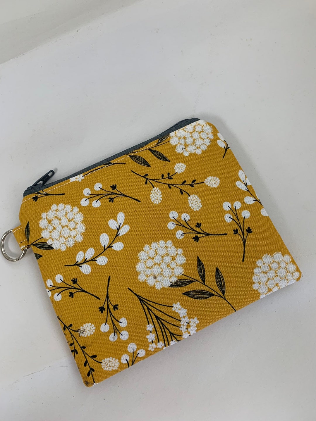Gold Floral Small Zipper Pouch//coin Pouch//accessory Pouch - Etsy
