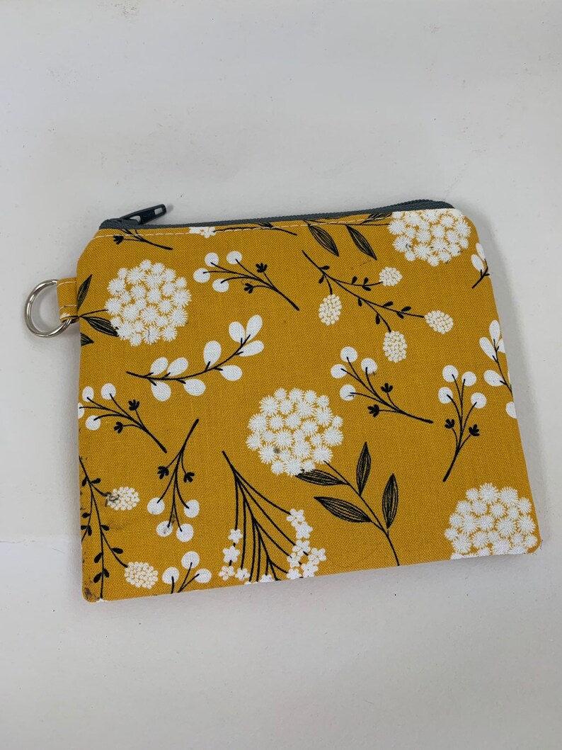 Gold Floral Small Zipper Pouch//coin Pouch//accessory Pouch - Etsy