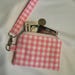 Pink and White ID Wallet. Pink Gingham Card Wallet. Pink and White ...