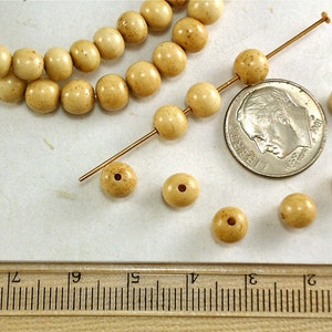 20 Bone 6mm Round Tea Dyed Brown Tan Beads Natural Genuine | Etsy