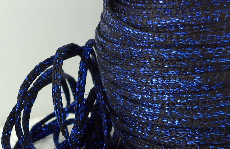 12yds String Blue and Black Jewelry Cord Sparkly Glitter Lace - Etsy