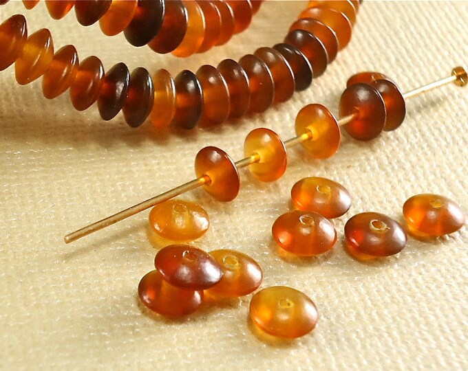 20 Real Horn Beads Golden Brown Color 5mm 6mm X 2mm 3mm Spacer Disk off ...