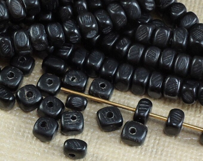 20 Bone 6mm Round Tea Dyed Brown Tan Beads Natural Genuine Animal Real ...