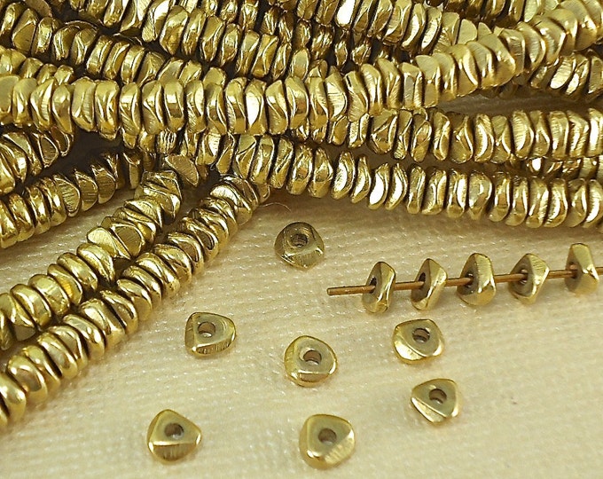 200 Brass Spacer Disk 4mm Heishi Chip Nugget Disc Loose Beads From ...