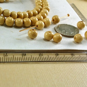 20 Bone 6mm Round Tea Dyed Brown Tan Beads Natural Genuine | Etsy