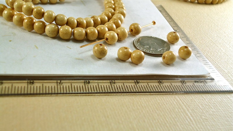 20 Bone 6mm Round Tea Dyed Brown Tan Beads Natural Genuine | Etsy