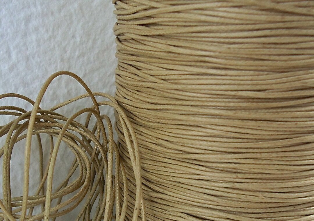 6yds Cord Waxed Linen Brown 1mm Tan String Lace Jewelry Twine 1mm Cord ...