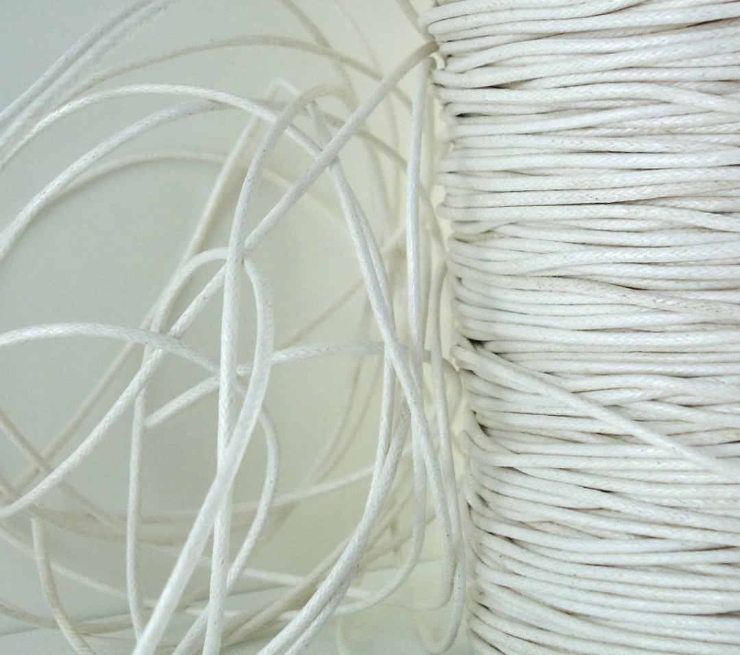 6yds White Cord Waxed Linen 1.5mm String for Diy Jewelry Making ...