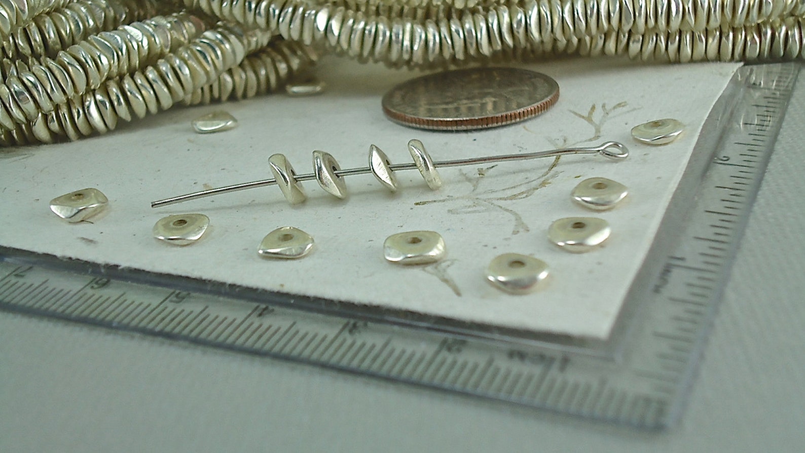 200 Silver Plated Brass Chip 6mm Spacer Disk Heishi Wavy Disc - Etsy