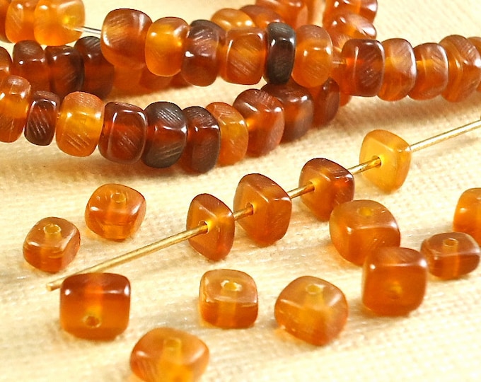 40 Tube Bone Beads 3mm Tiny Brown Tea Dyed Natural Beads Small Diy ...
