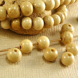20 Bone 6mm Round Tea Dyed Brown Tan Beads Natural Genuine | Etsy