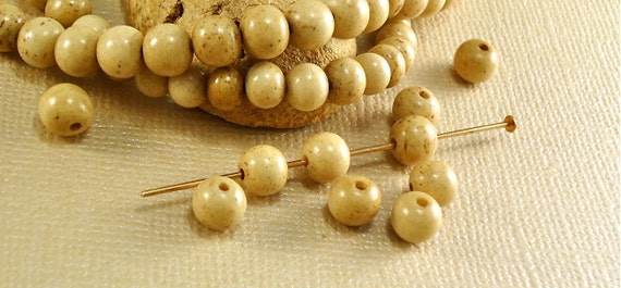 20 Bone 6mm Round Tea Dyed Brown Tan Beads Natural Genuine | Etsy