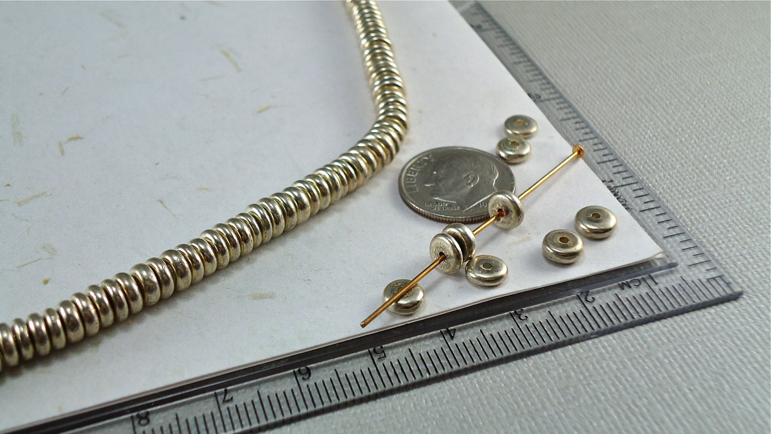 40 Silver Plated Brass 6mm Spacer Disk Heishi Disc Flat Shiny - Etsy