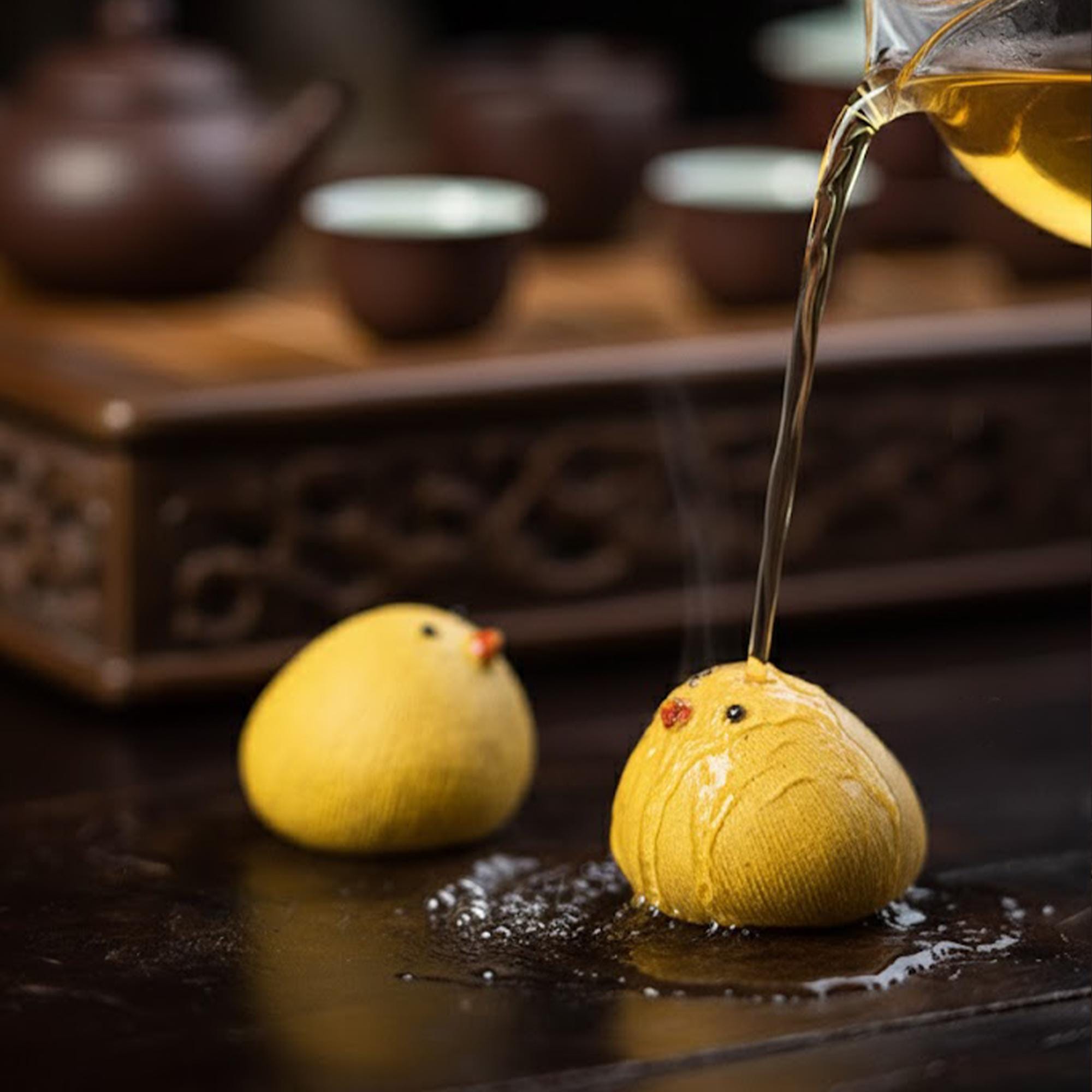 Zisha Clay Chick Tea Pet, Cute Yellow Bird Tea Pet for Gongfu Tea ...