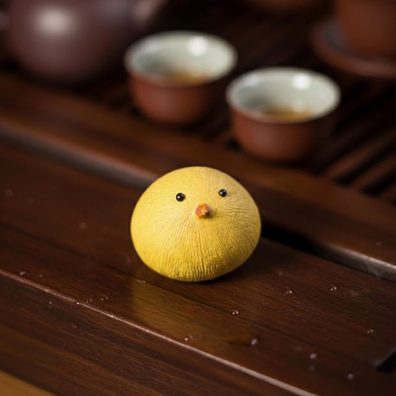 Zisha Clay Chick Tea Pet, Cute Yellow Bird Tea Pet for Gongfu Tea ...