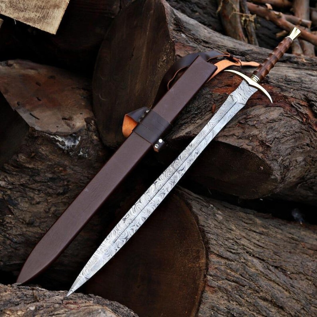 Handmade Damascus Steel Viking Sword – 36" Norseman Replica With ...