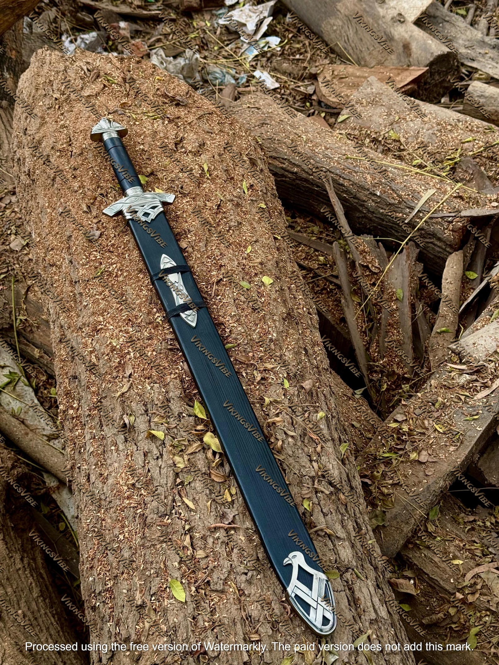 Pair Viking Sword & Wooden Box | Handmade High-quality Damascus Steel ...