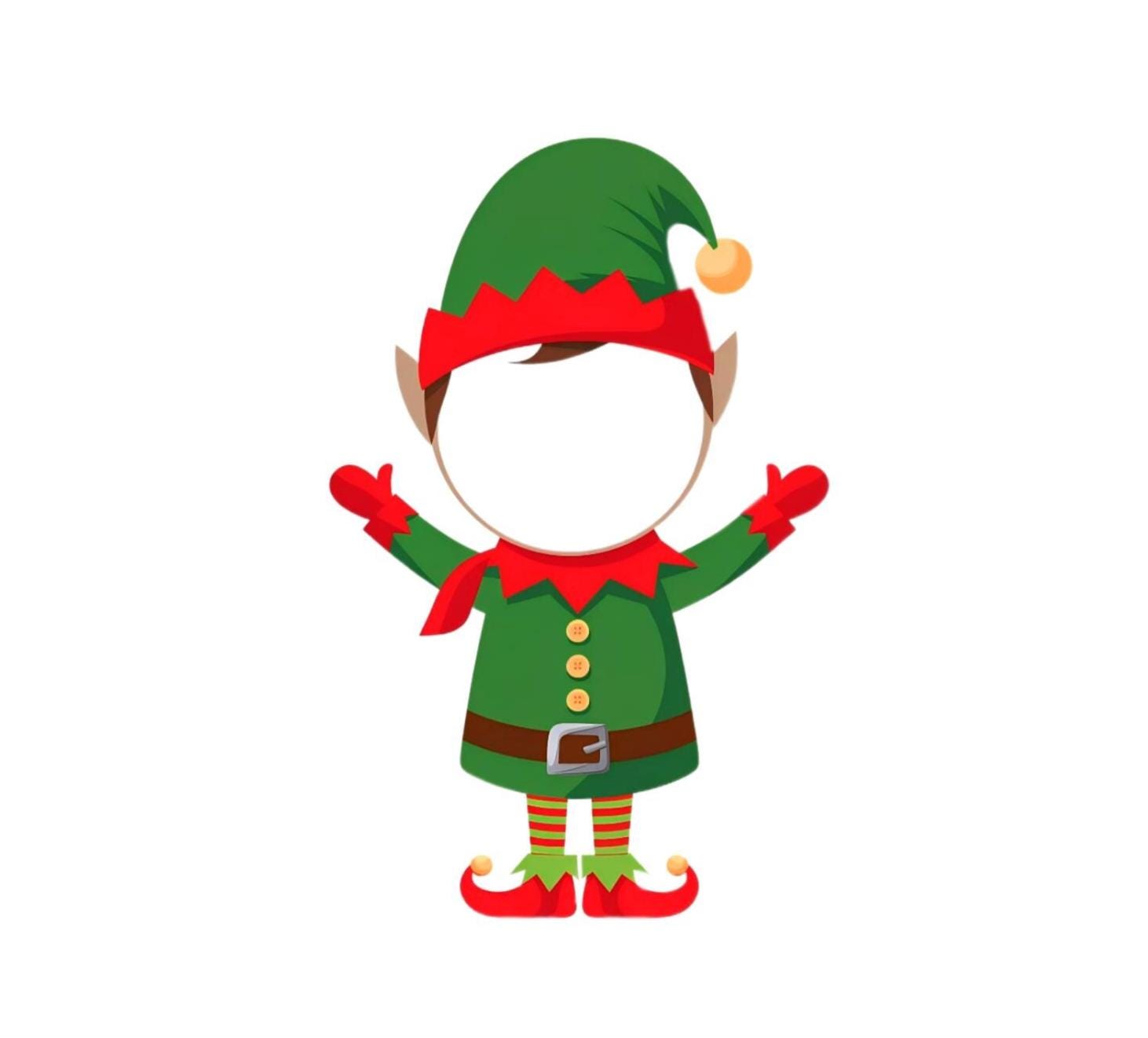 Elf Face-blank,add Your Photo,elf Sublimation Png,christmas Elf Digital ...