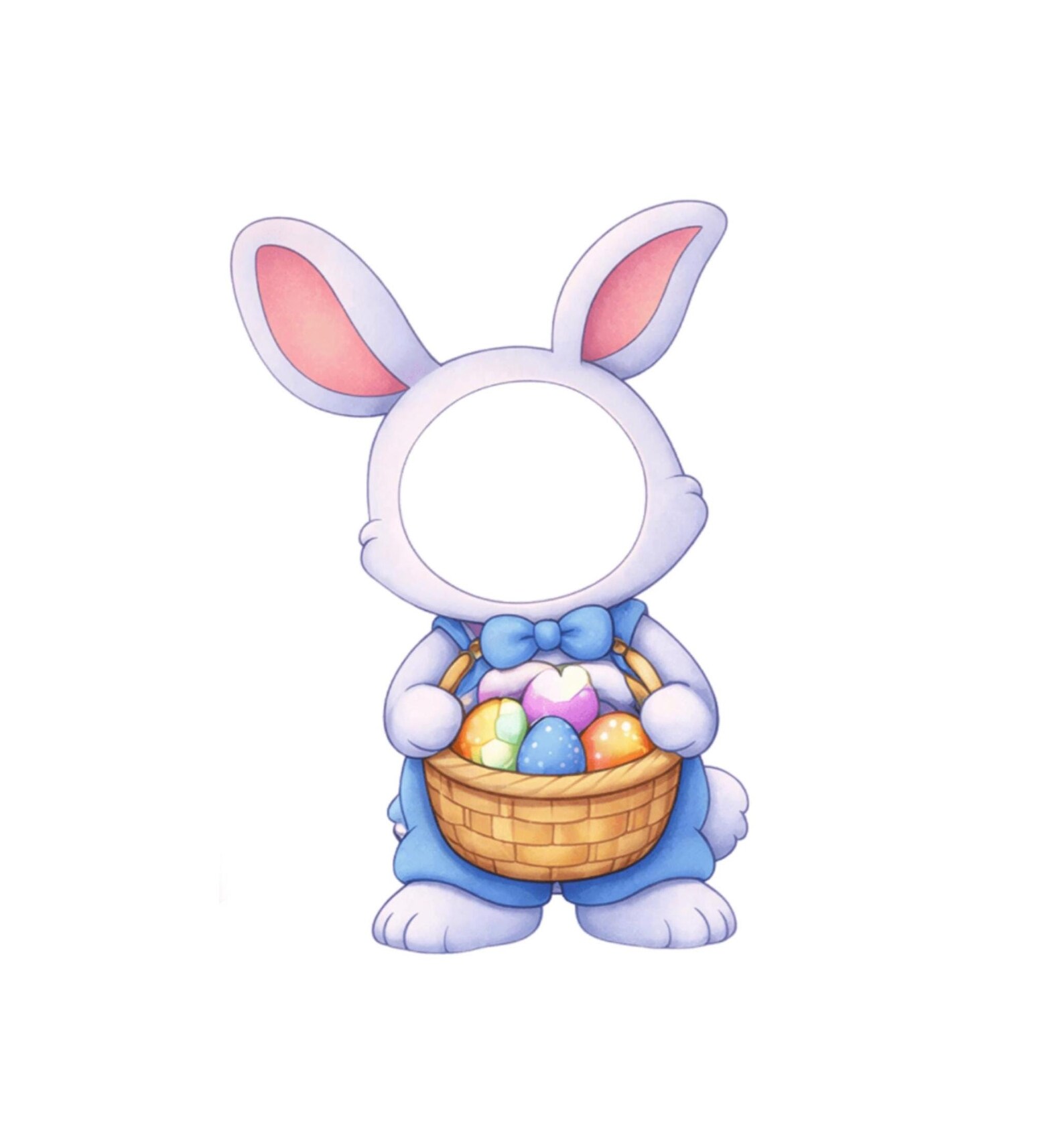 Easter Bunny Photo Insert PNG, Kids Costume Template (digital Download ...