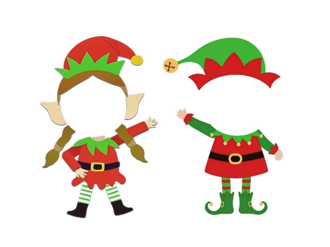 Christmas Add Your Own Photo Picture | PNG Elves Boy & Girl Add Photo ...