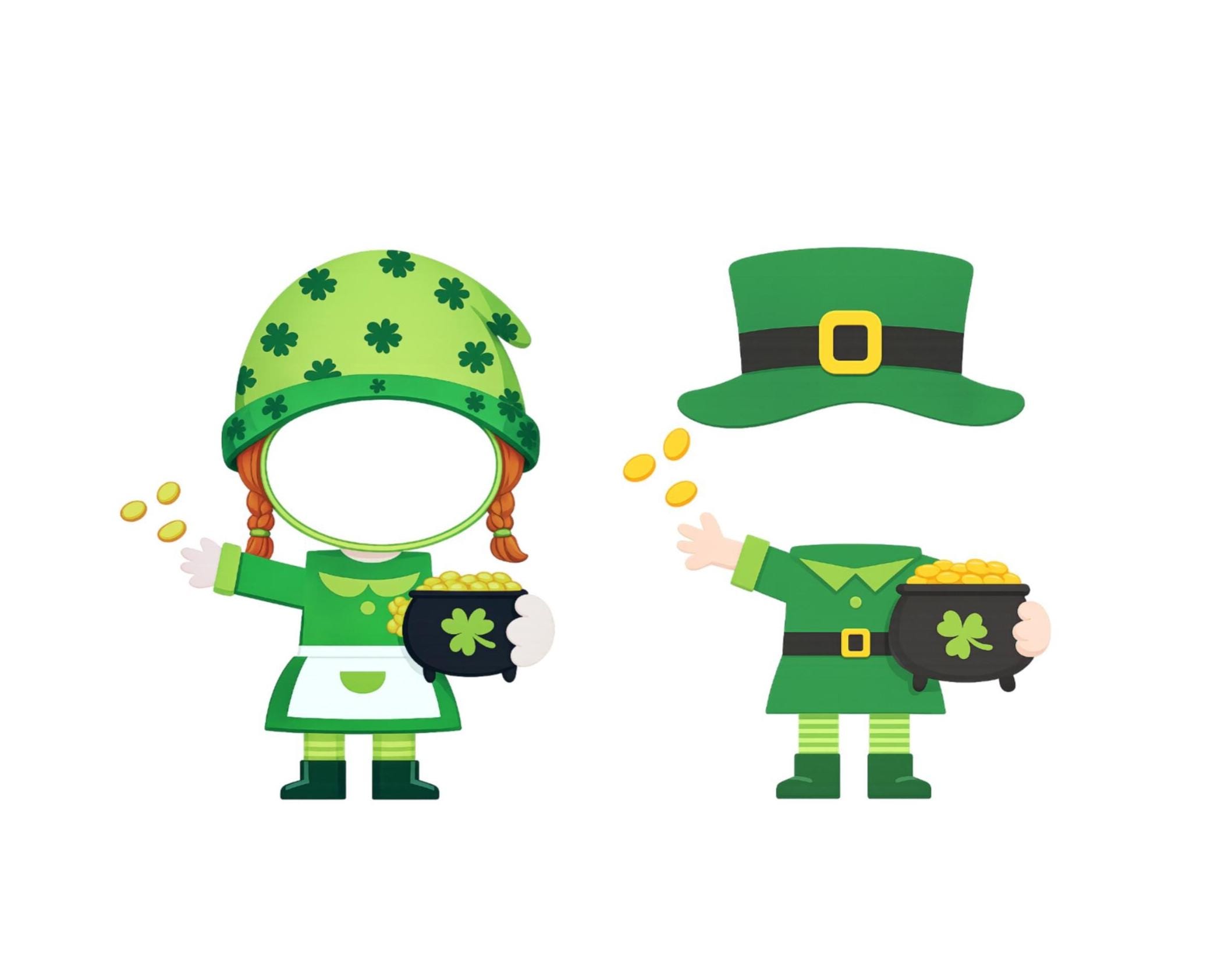 St. Patrick's Day Leprechaun Face Cutout PNG – Kids Costume Clipart ...