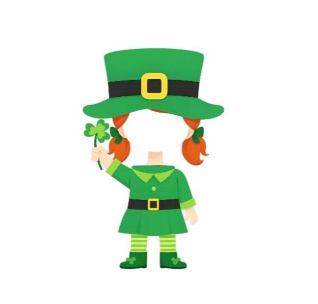 St. Patrick's Day Leprechaun Face Cutout PNG – Kids Costume Clipart ...