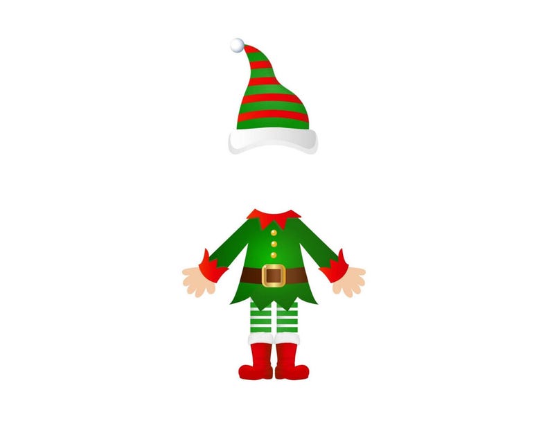 Elf Face-blank,add Your Photo,elf Sublimation Png,christmas Elf Digital ...