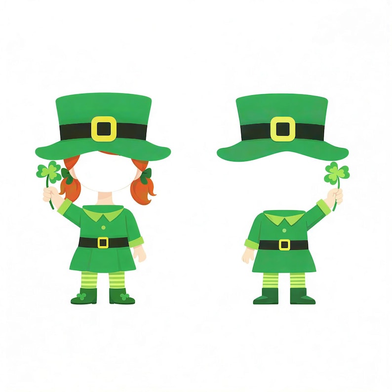 St. Patrick's Day Leprechaun Face Cutout PNG – Kids Costume Clipart ...