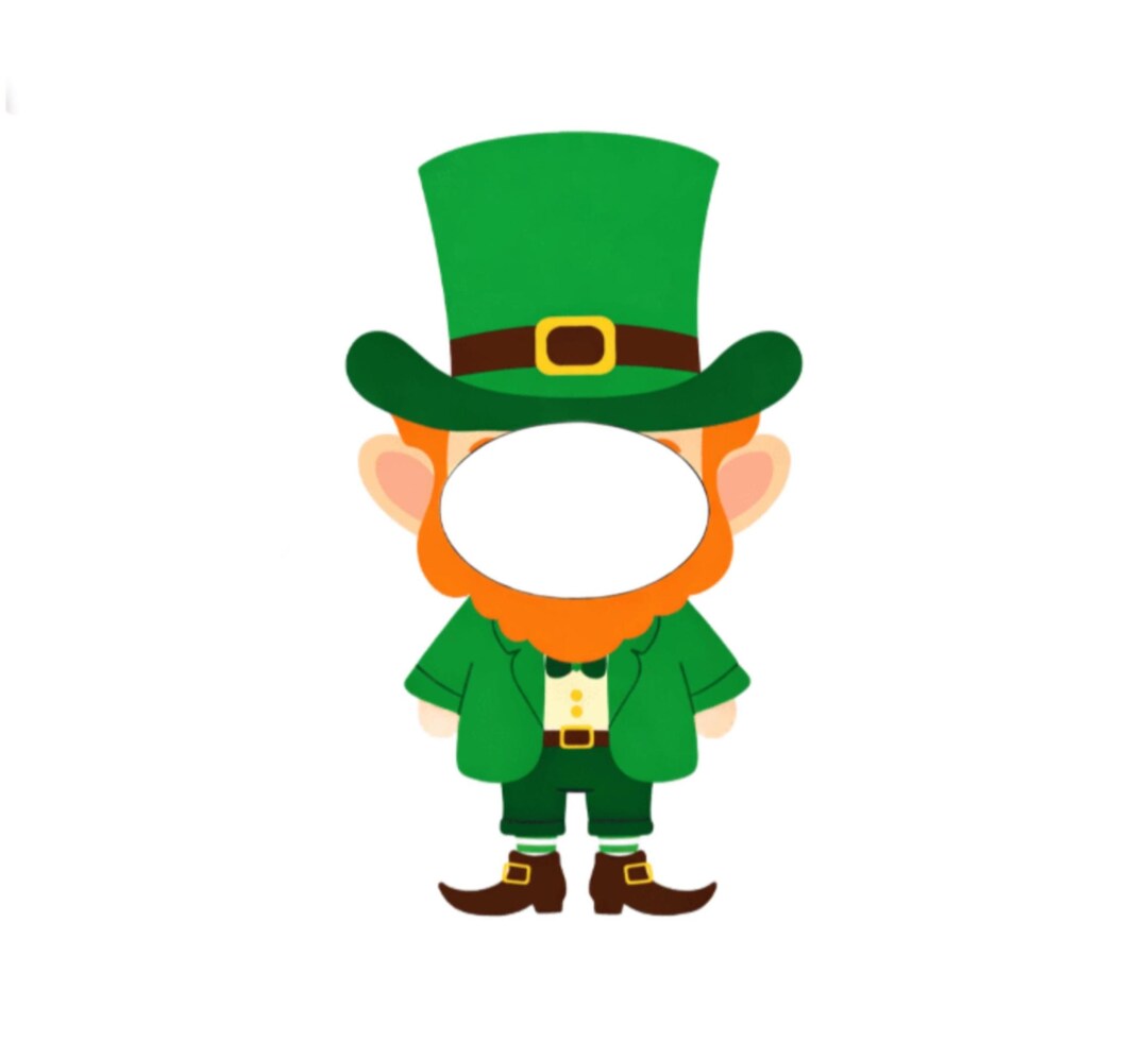 St. Patrick’s Day Leprechaun Add Your Face Clipart – Custom Face ...