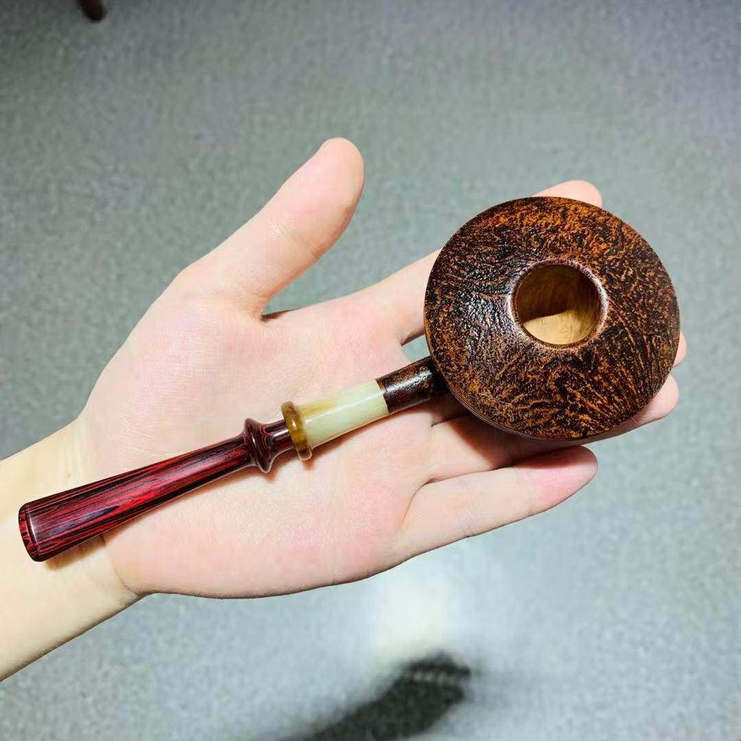 Imperial Gold Finish Military Mount Smoking Pipe | Oversized 70mm Wide ...