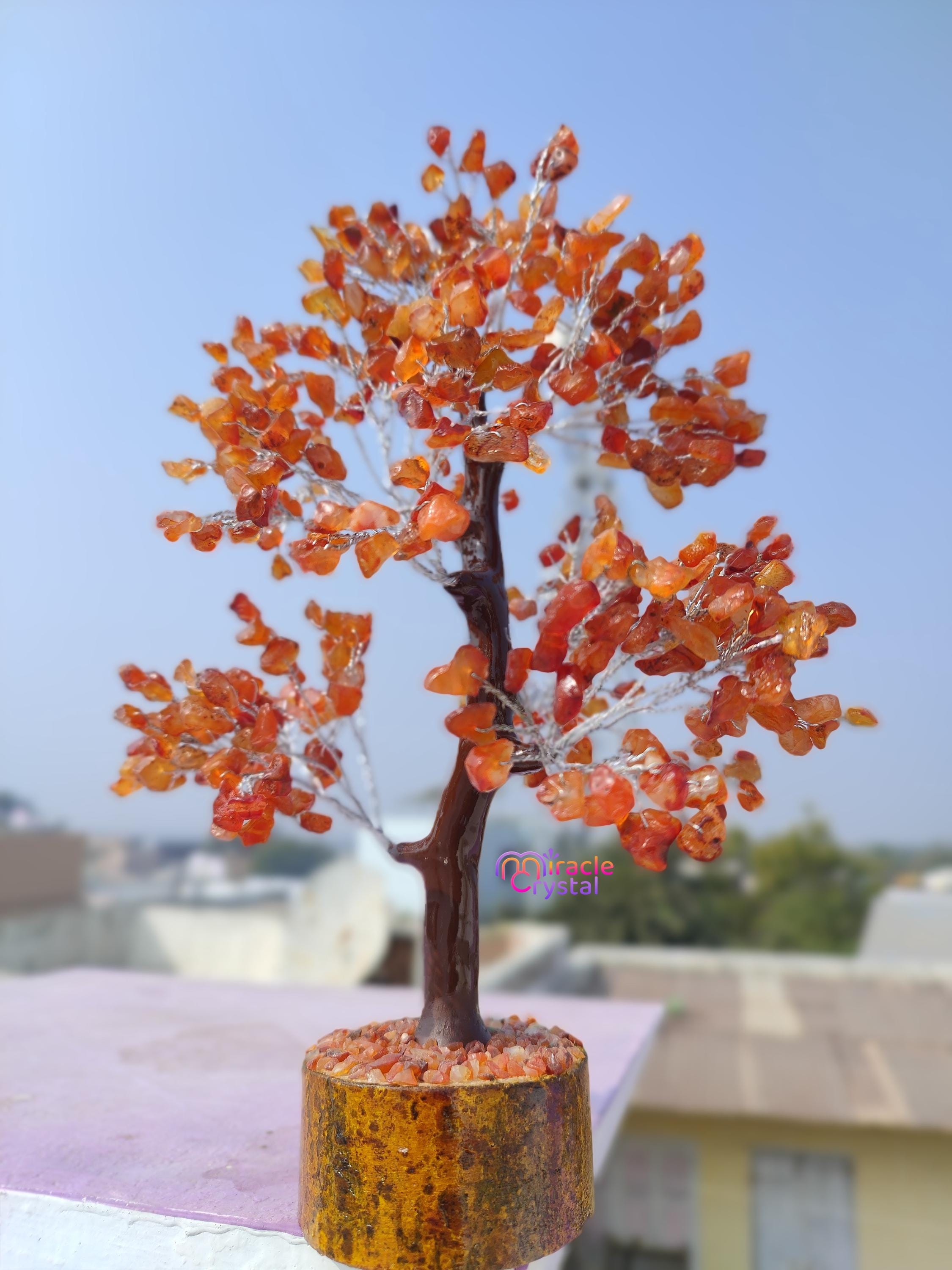 Red Carnelian Crystal Tree: Golden Wire Spiritual Healing Decor - Etsy