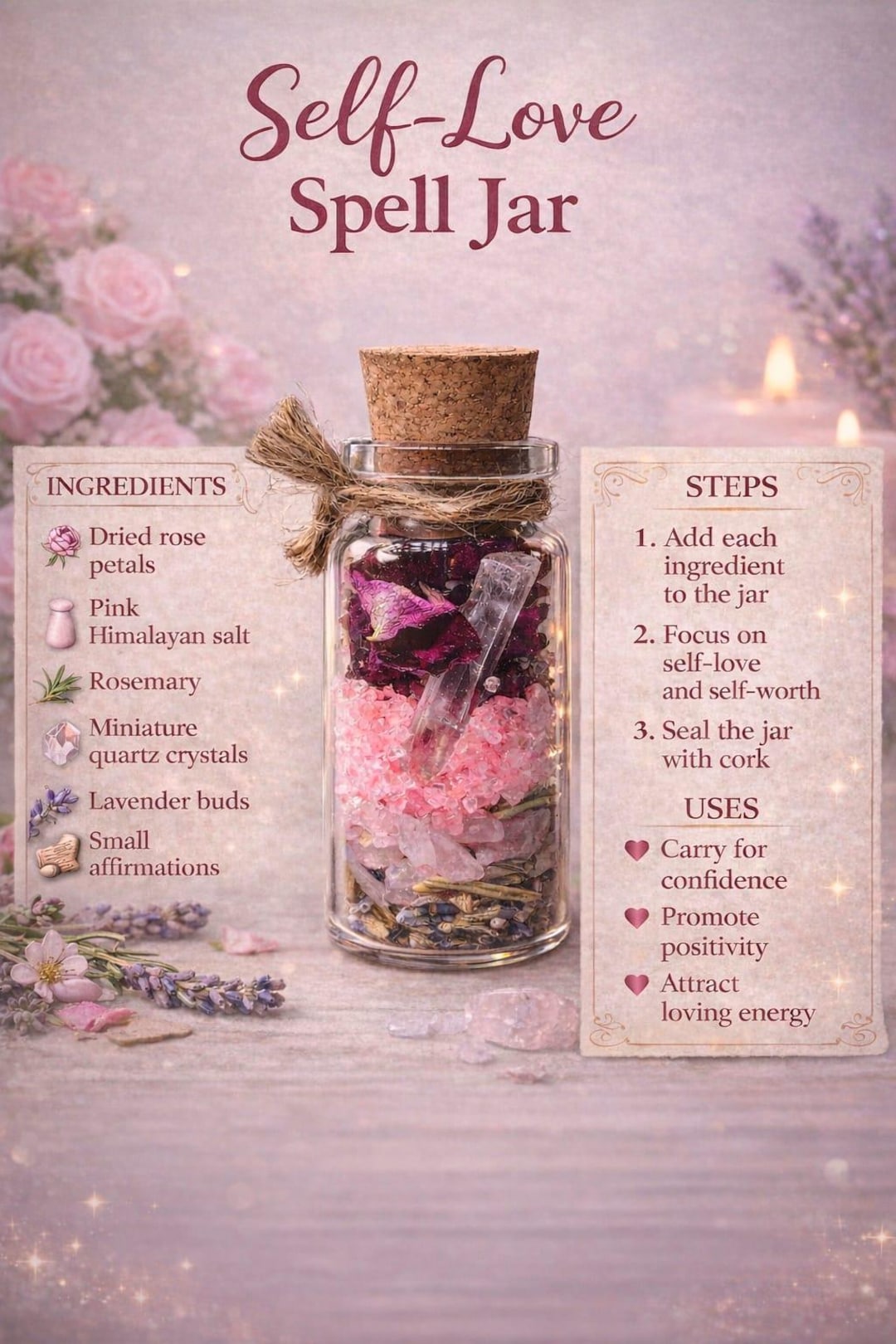 Self Love Spell Jar Bring Positivity, Confidence, and Self-love Into ...