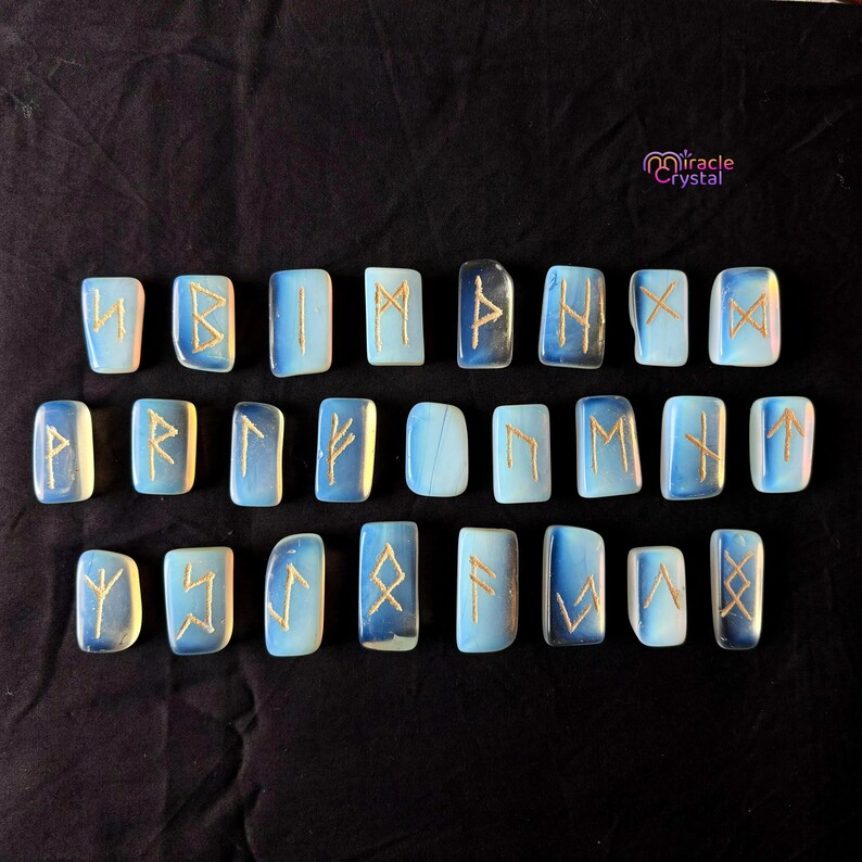 Opalite Rune Set, Handcrafted Elder Futhark for Divination - Etsy
