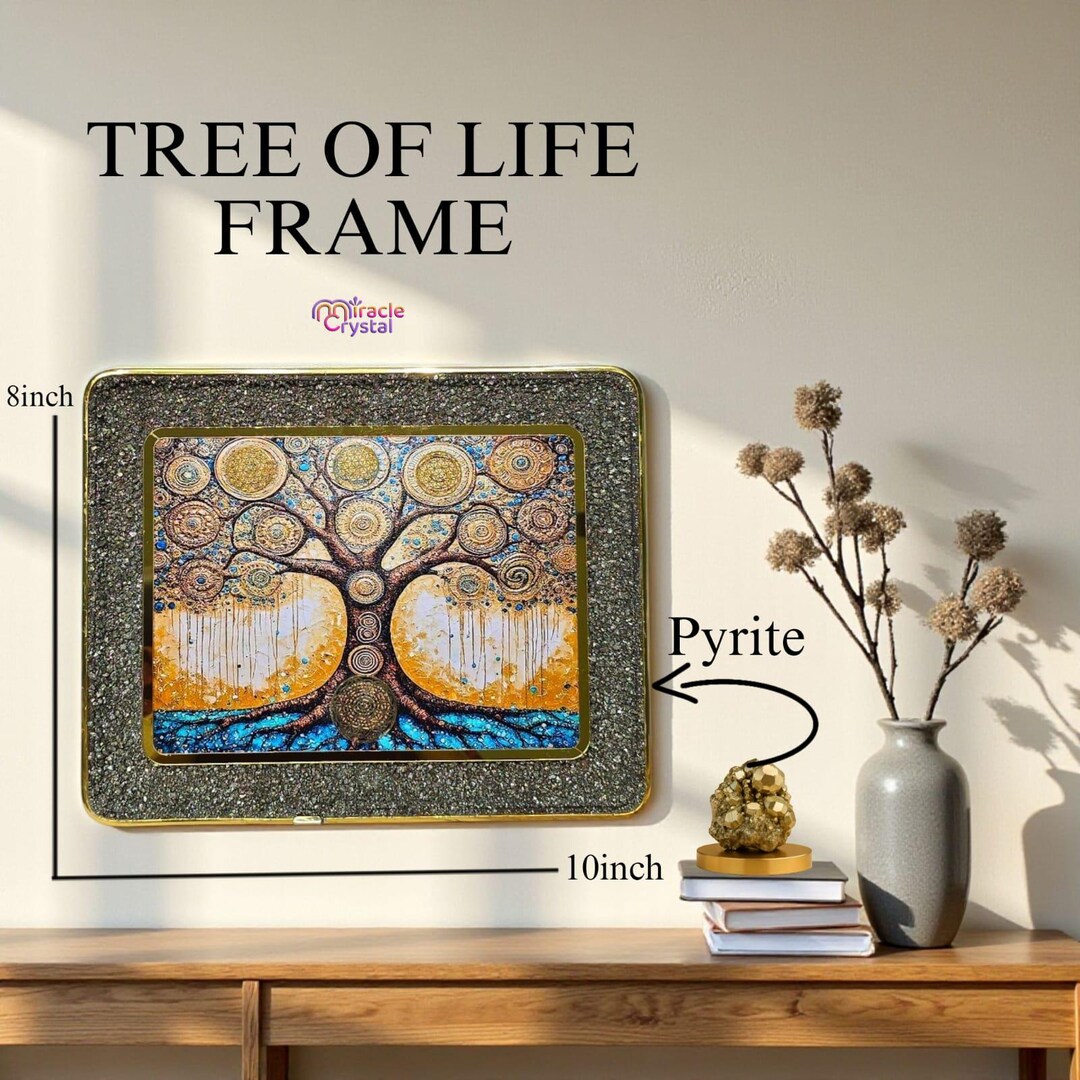 Pyrite Dust Tree of Life Frame, Home Decor (8x10 Inch) - Etsy