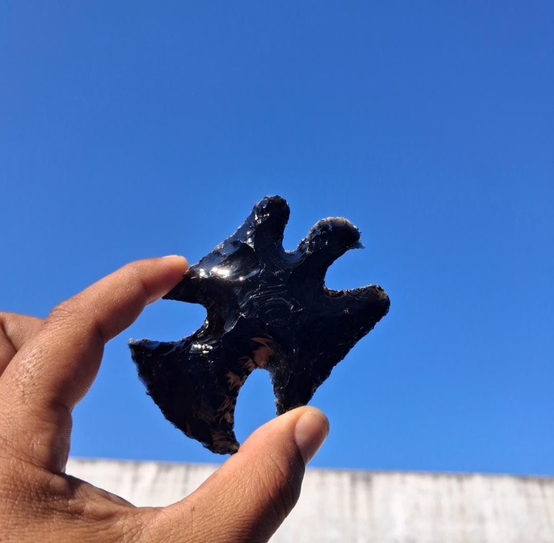 Black Obsidian Lava Blade Handcrafted Eagle Bird Carved Metaphysical ...