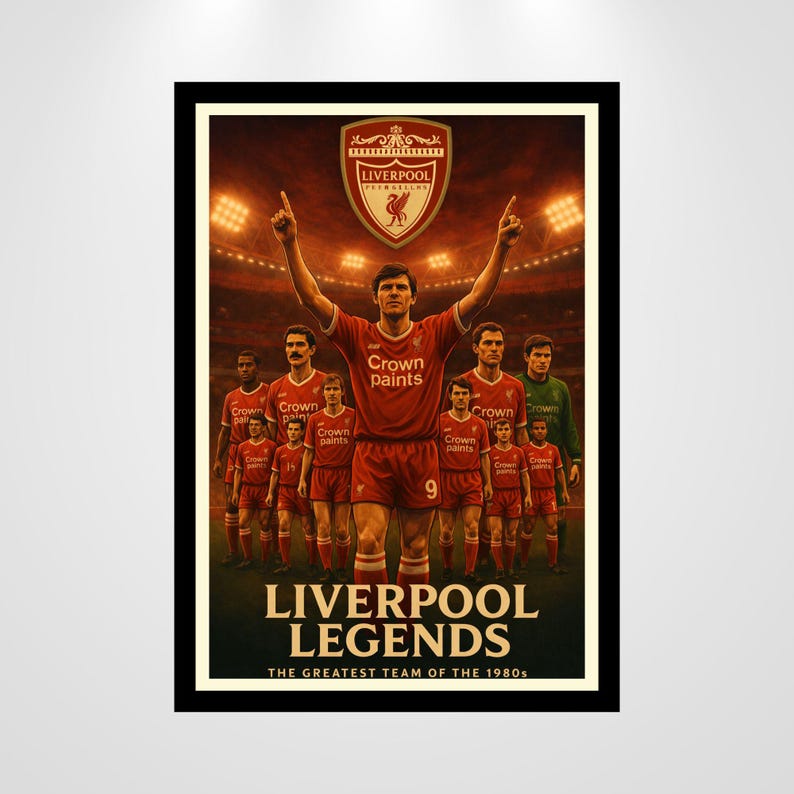 Liverpool Legends Poster, 1980s Liverpool FC Art, Anfield Football ...