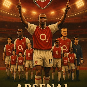 Arsenal Invincibles Poster, 2003-04 Arsenal FC Wall Art, Highbury ...