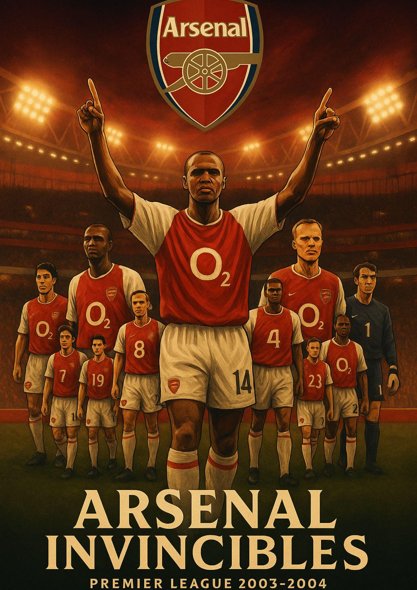 Arsenal Invincibles Poster, 2003-04 Arsenal FC Wall Art, Highbury ...