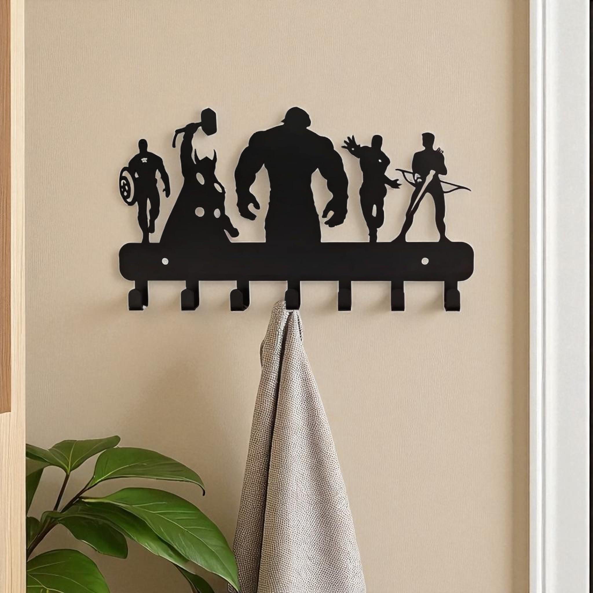 Superhero Key Holder, Metal Wall Mounted Organizer With Hooks ...