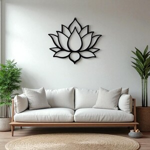 Lotus Metal Wall Art, Blossomed Lotus Wall Hanging, Indoor Outdoor ...