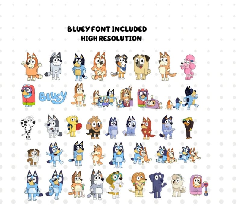 NEUE Mega Bluey Bundle Png Bluey Family Bundle Bluey Alle - Etsy.de
