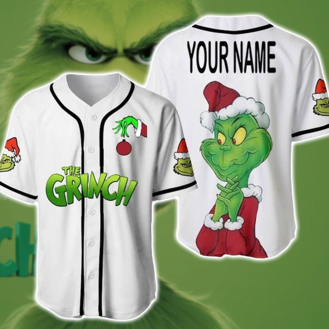 Personalized the Grinch Baseball Jersey Custom Grinchmas - Etsy