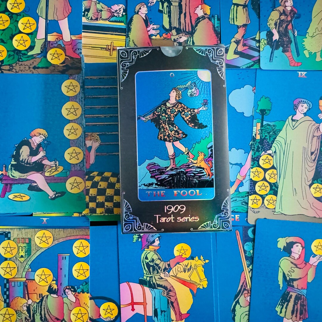 78 Cards With Manual Handcrafted Tin Box With Foil-stamped Blue Edges ...