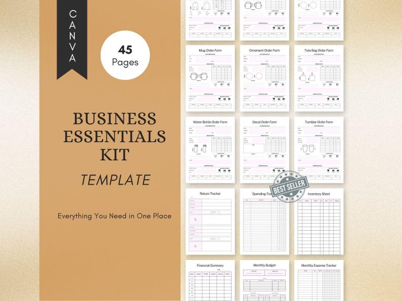 Order Form Template Bundle | Editable Canva Order Forms for Small ...