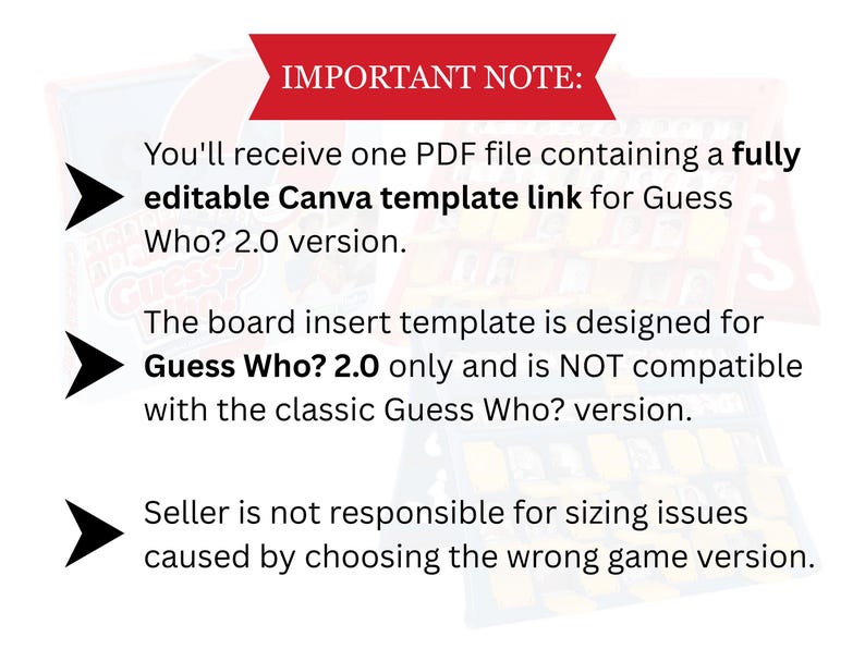 Guess Who 2.0 Template Canva Editable, Custom Guess Who Game Printable ...