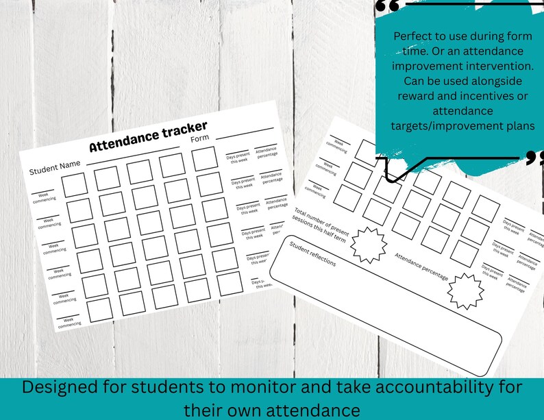 Printable School Attendance Tracker | Daily & Weekly Attendance Log ...