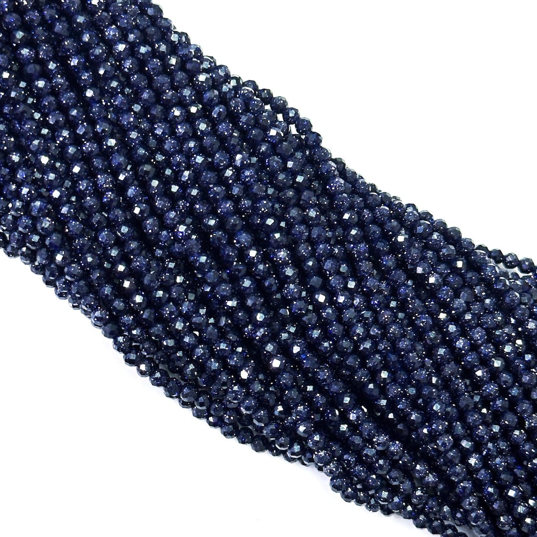 AAAA Blue Sunstone Faceted Round Beads, 2mm Blue Sunstone Beads, Blue ...