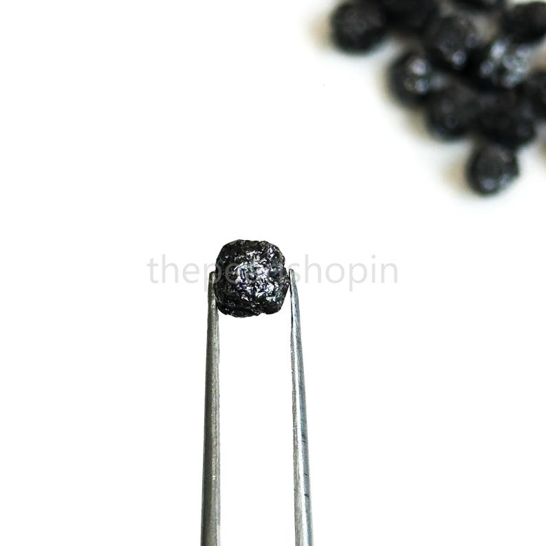 5mm Rough Black Diamond Round Natural Black Diamond, Uncut Raw Diamond ...